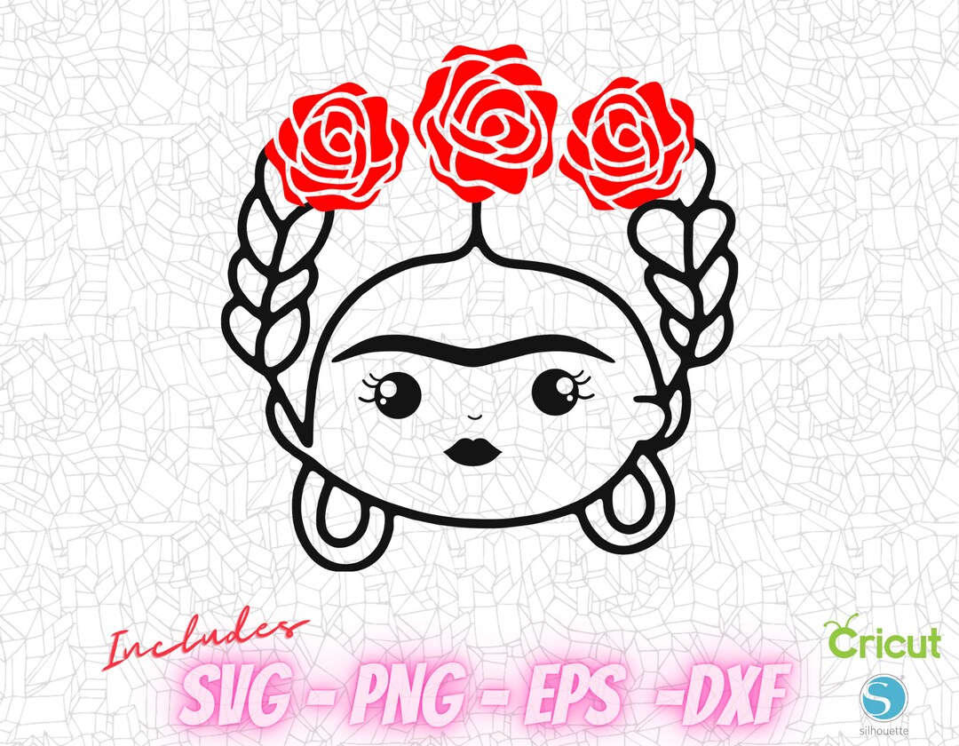 Cute Frida SVG, Cutting File, Png Eps Dxf Digital Clipart, Great for ...