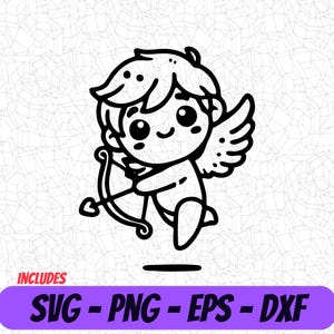 Cupid Angel SVG | Love PNG Clipart | for Cricut, Stickers, Sublimation ...