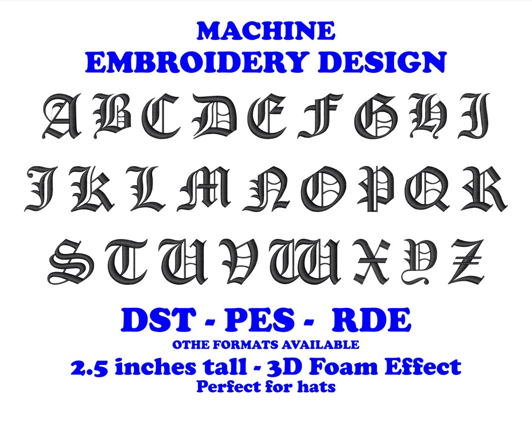 Embroidery Alphabet Bundle A-Z, 3d Puffy Hat Designs, Brother PES File ...