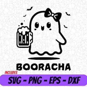 Booracha Ghost SVG Bundle | Halloween Beer Ghost Clipart | PNG EPS Dxf ...