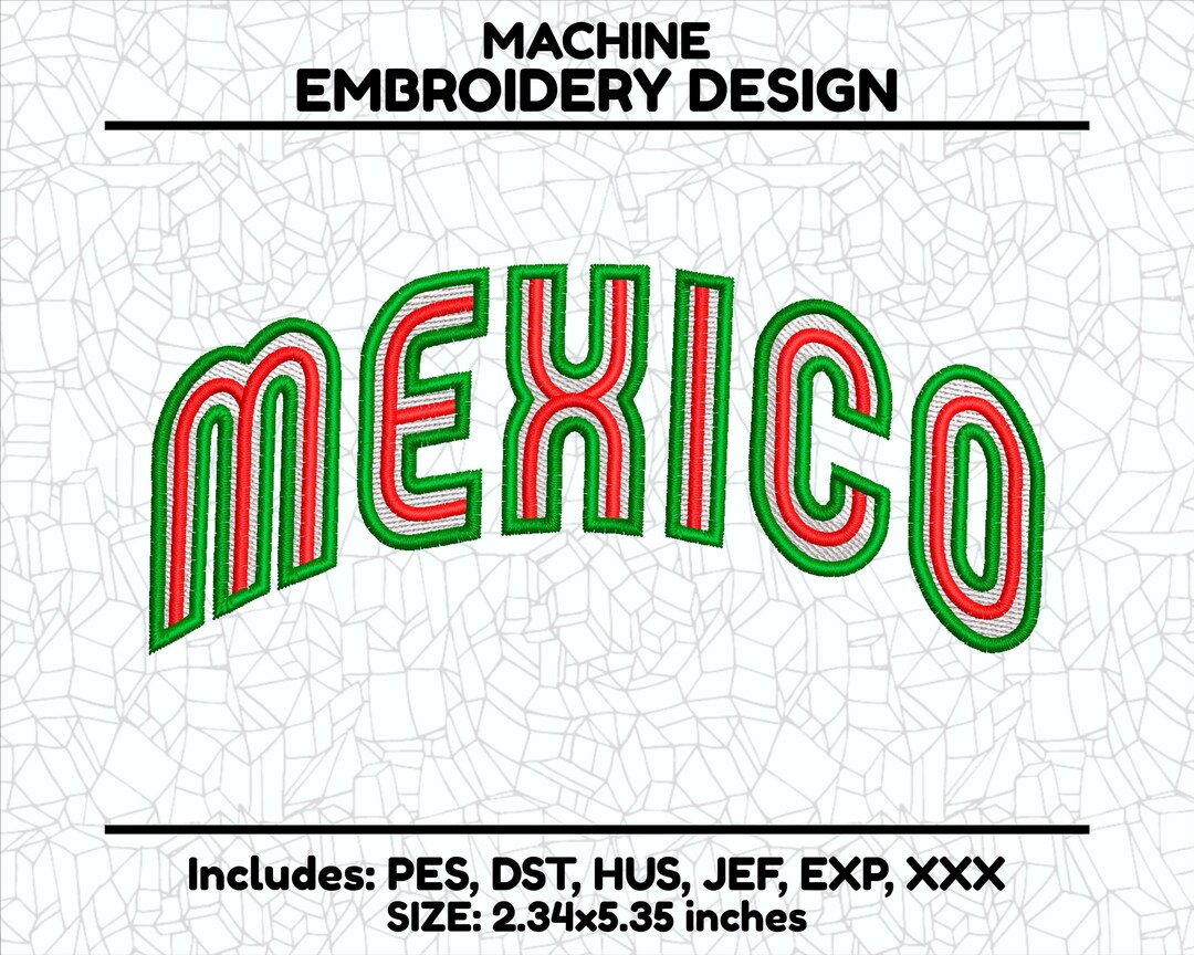 Mexico Embroidery Design - Mexican Machine Embroidery File, Ricoma DST ...