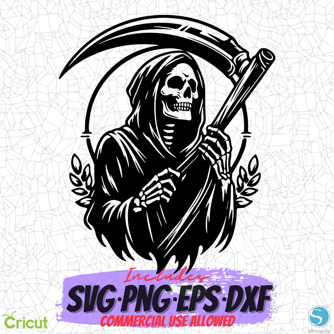 Grim Reaper PNG, Death Svg Art, Digital Clipart Vector, Dxf Design ...