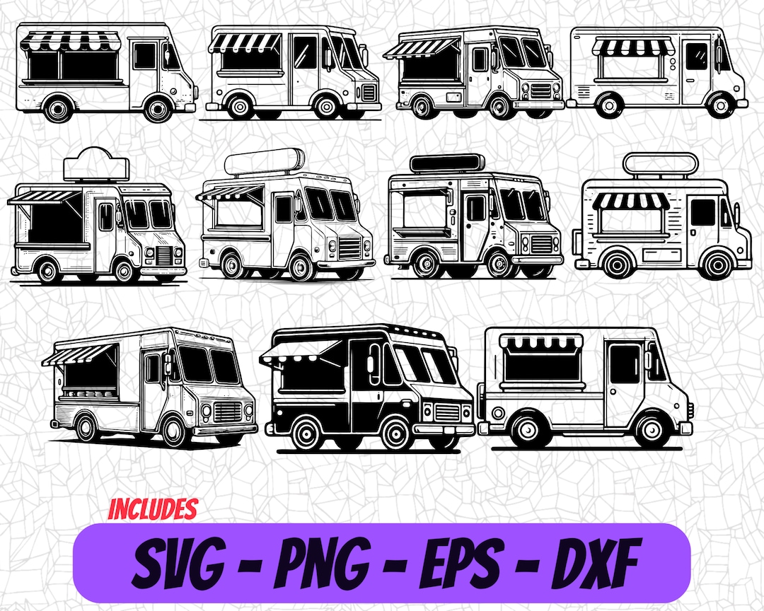 Food Truck Vector | Food Car Png Art | Digital Clipart SVG| Eps Design ...