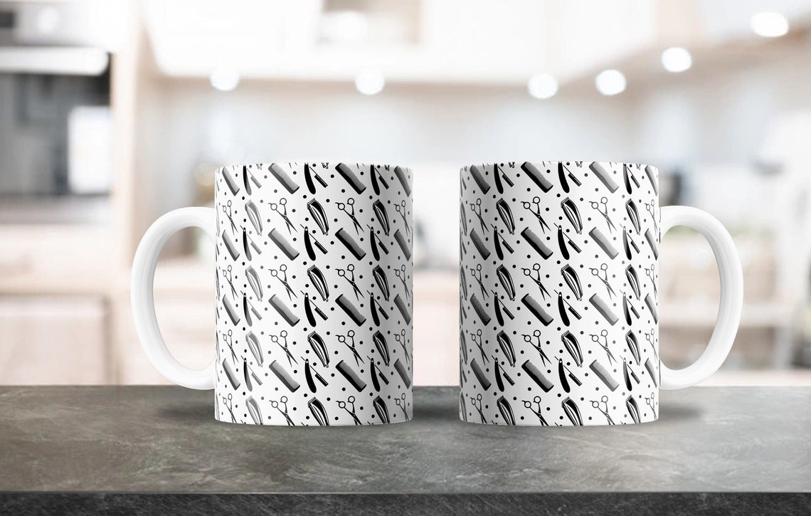Barbershop Mug Design, Sublimation Design for 11oz, 15oz Mugs, Coffee ...