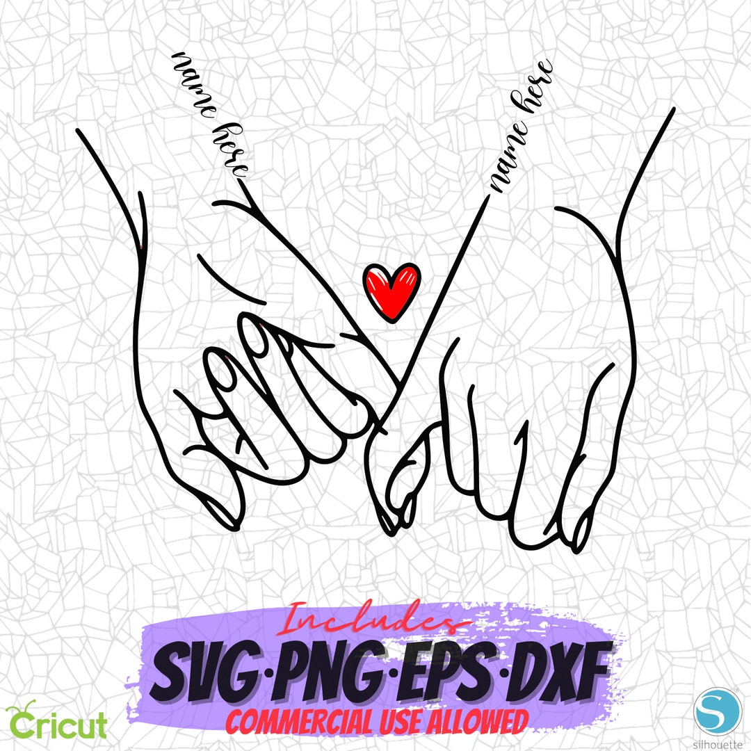 Holding Hands SVG, Cutting File, Png Eps Dxf Digital Clipart, Great for ...