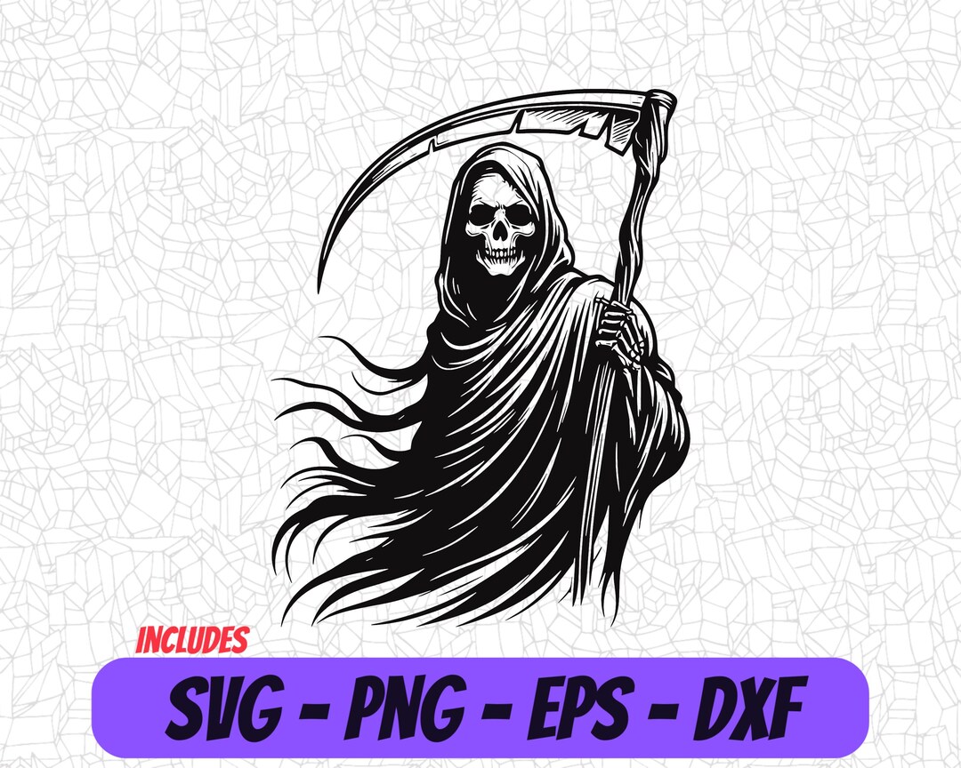Grim Reaper SVG, Cricut Cut File, Laser Engraving File, Muerte PNG ...