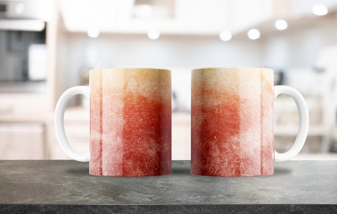 Red Gradient Mug Design, Sublimation Design for 11oz, 15oz Mugs, Coffee ...