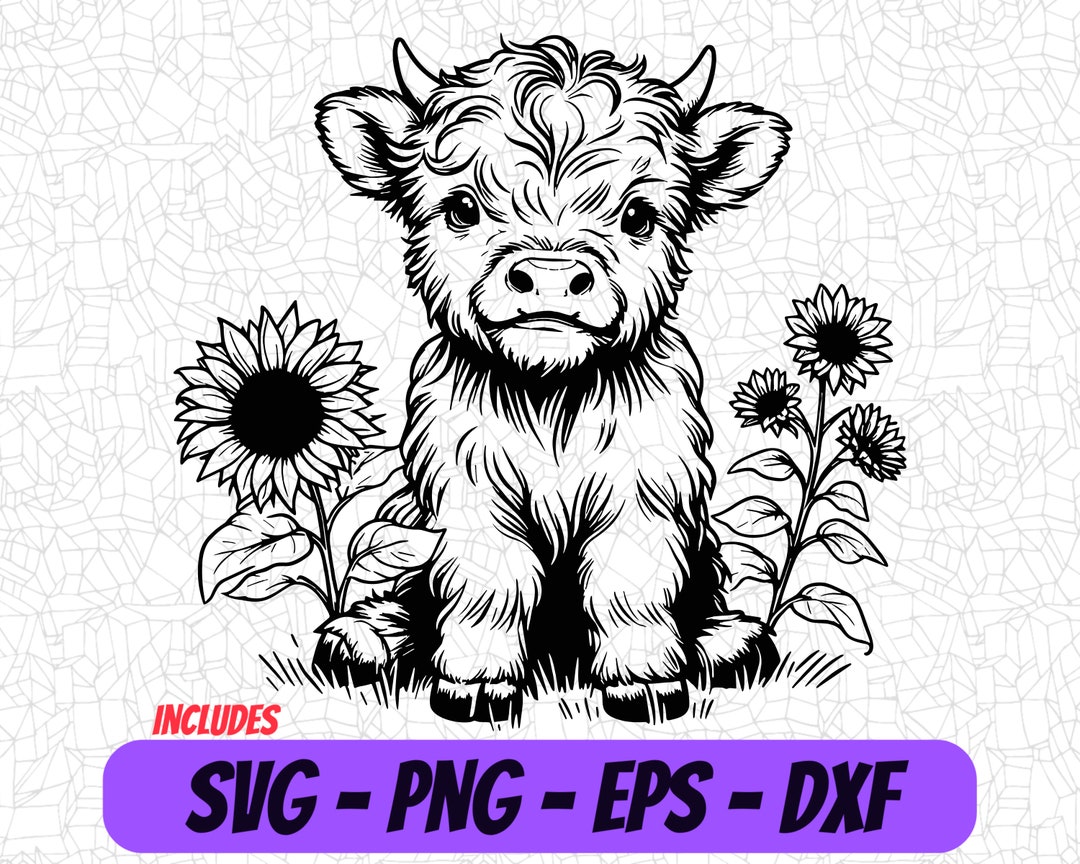 Baby Cow SVG Design, Cutting Files, Png Digital Clipart, Great for Viny ...