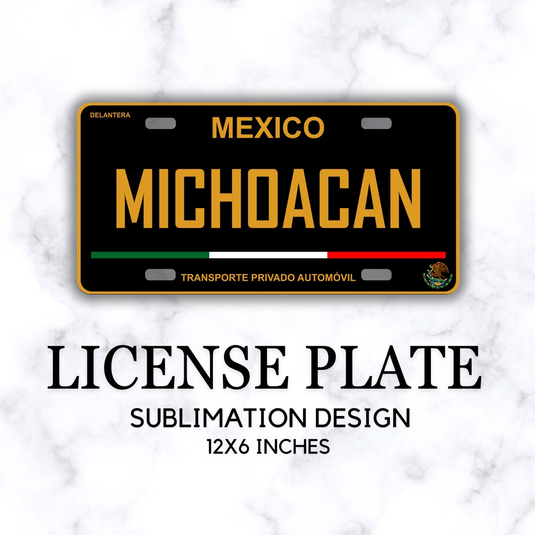 Michoacan Placa Delantera, License Plate PNG Design, Files for ...