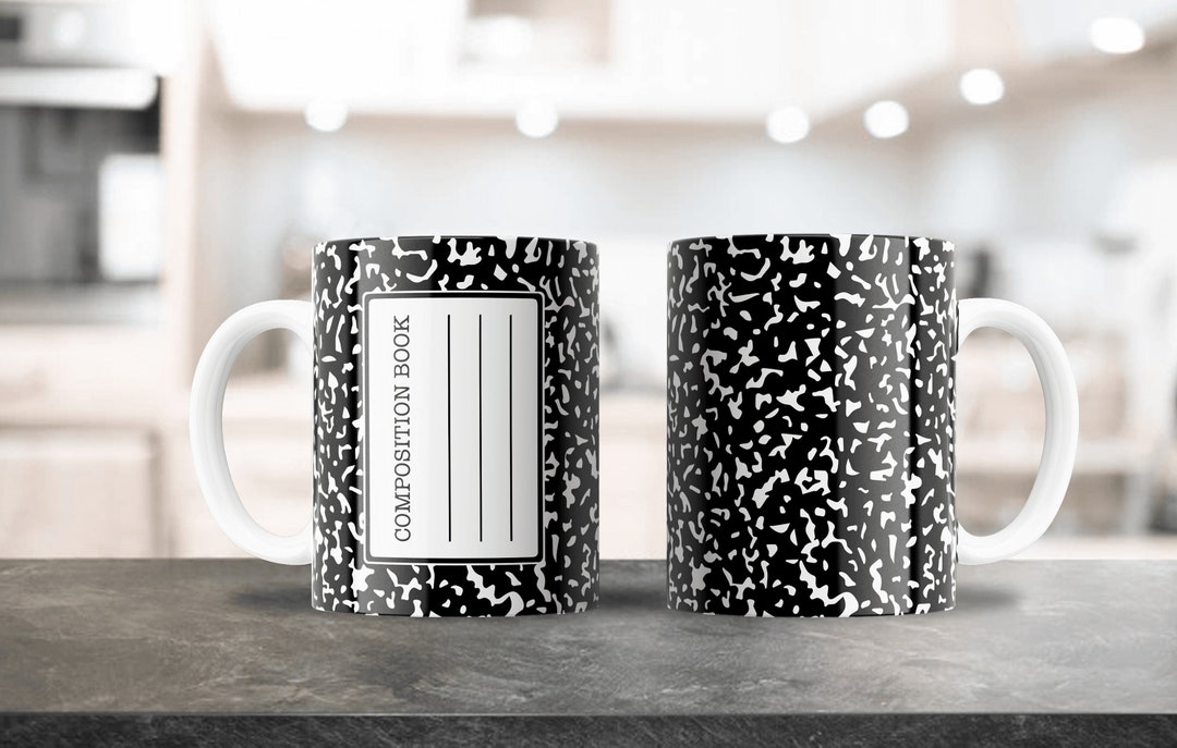 Composition Notebook Sublimation Design, Coffee Mug PNG Image, Includes ...