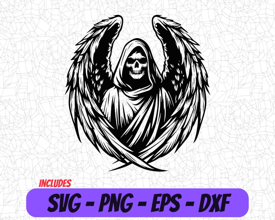 Grim Reaper Clipart, Cricut SVG Cut File, Laser Engraving File, Muerte ...