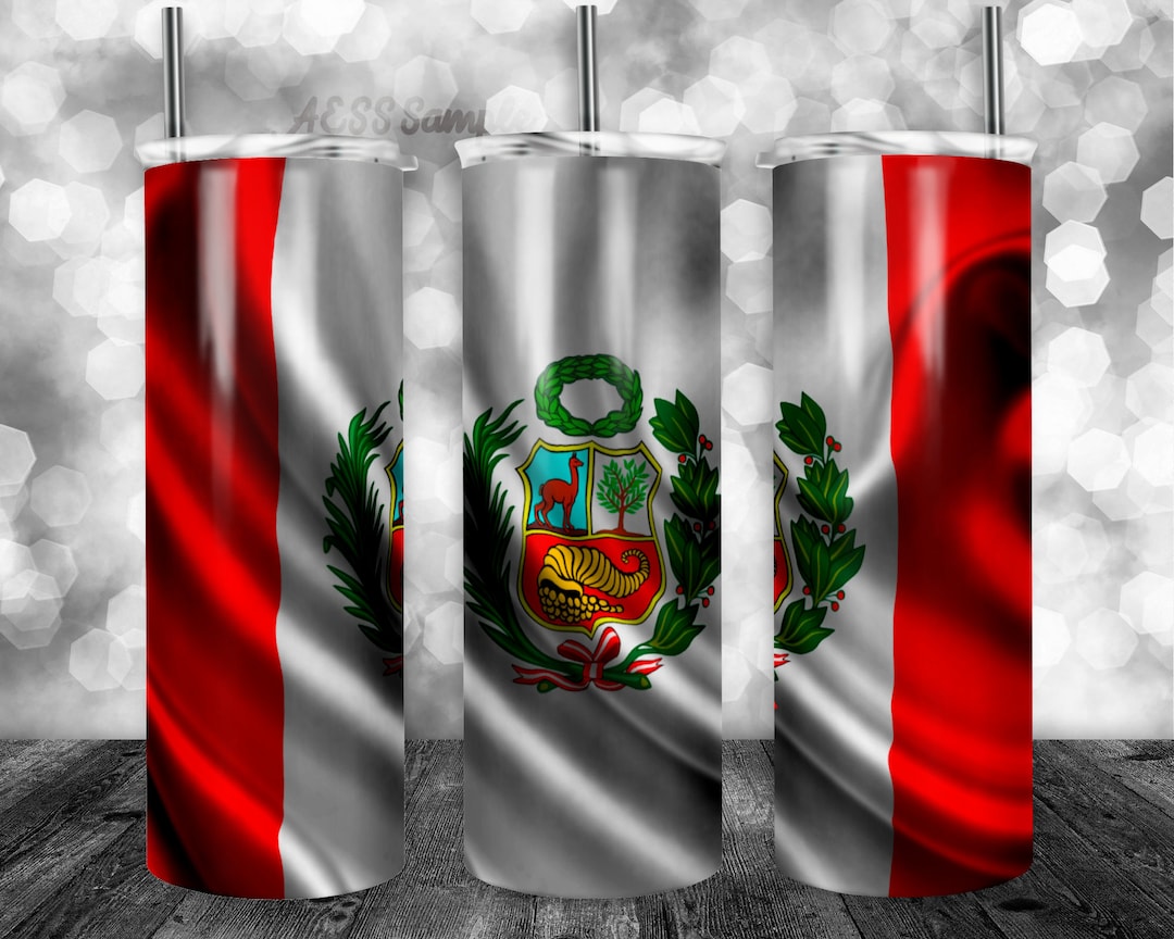 Peru Flag Tumbler Design, PNG Sublimation Design, 20oz Skinny Tumbler ...