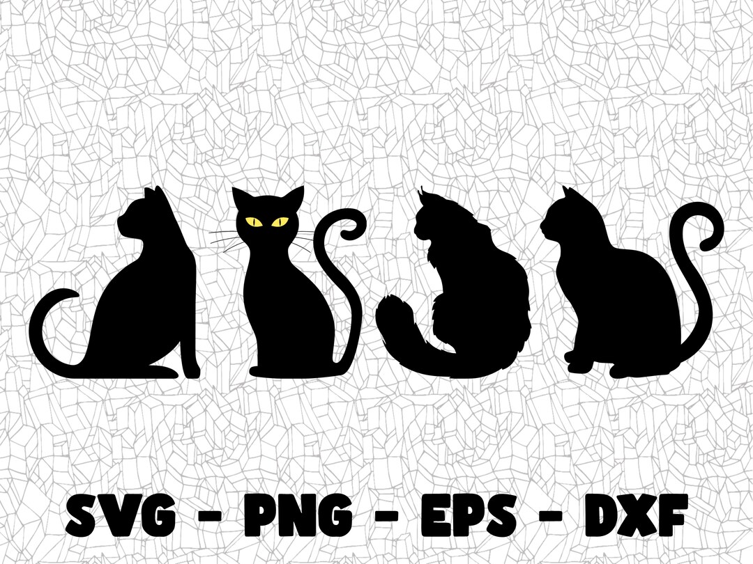 Cat SVG, Cutting File, Png Eps Dxf Digital Clipart, Great for Viny ...
