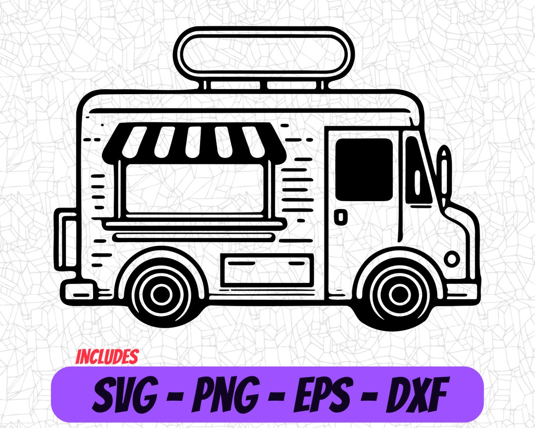 Food Truck Vector | Food Car Png Art | Digital Clipart SVG| Eps Design ...