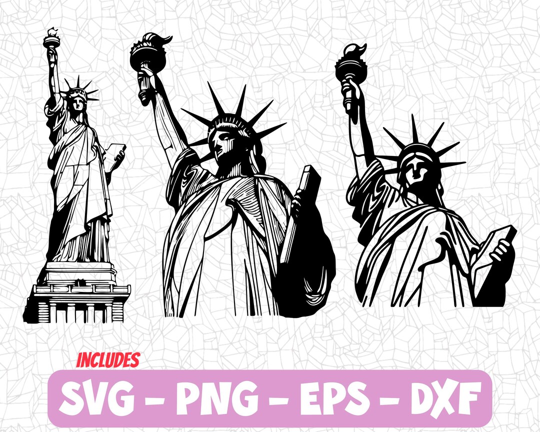 Statue of Liberty SVG Bundle | Patriotic America PNG Eps Dxf| Lady ...