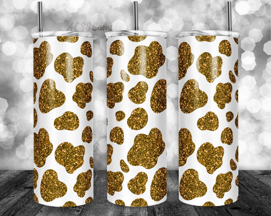 Cow Glitter Sublimation PNG Design for 20oz Tumblers - Etsy