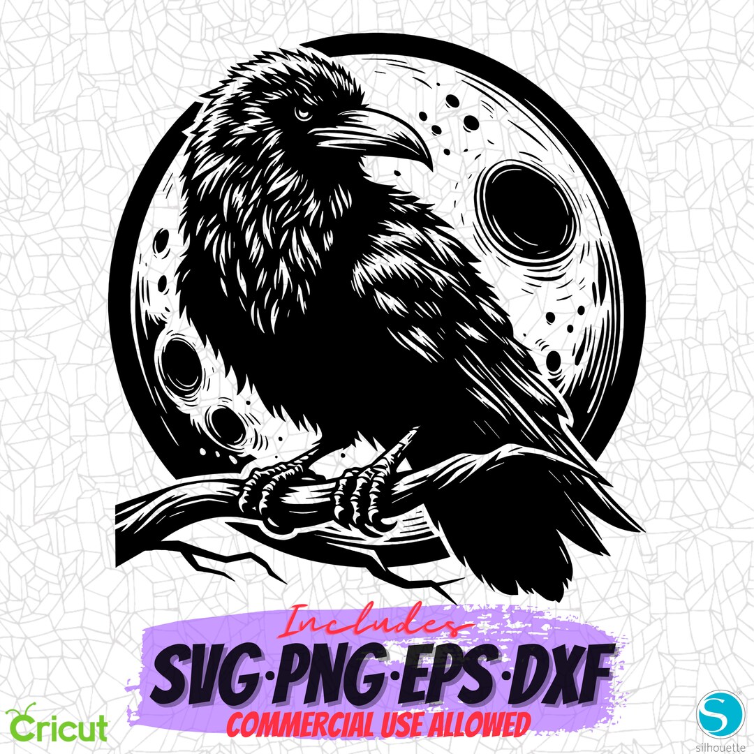 Raven SVG Clipart for Cricut & Silhouette - Etsy