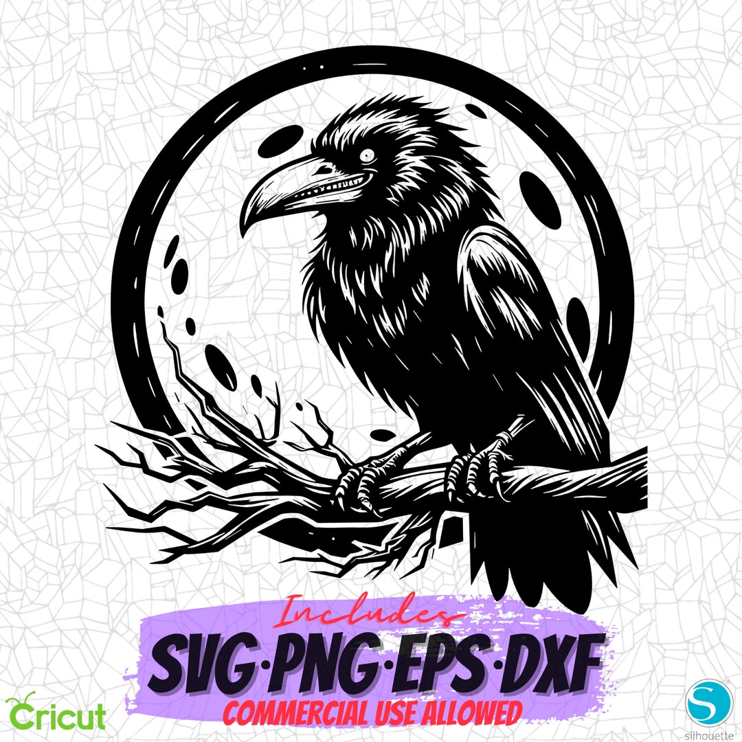 Raven SVG Designs, Cutting Files, Png Digital Clipart, Great for Viny ...