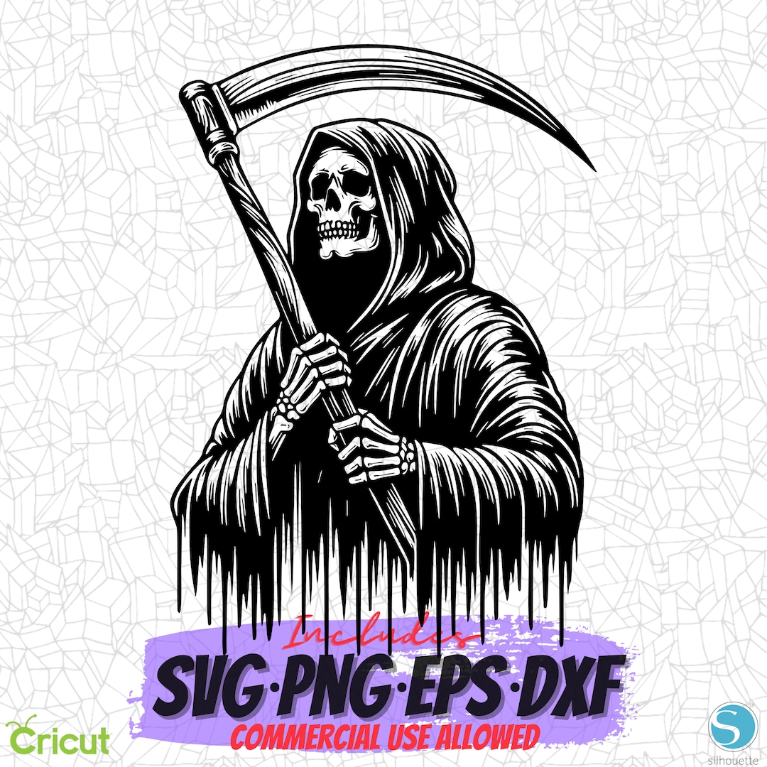 Grim Reaper Svg, Gothic Png Art, Digital Clipart, Eps File Design ...