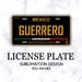 Guerrero Placa Delantera, License Plate PNG Design, Files for ...