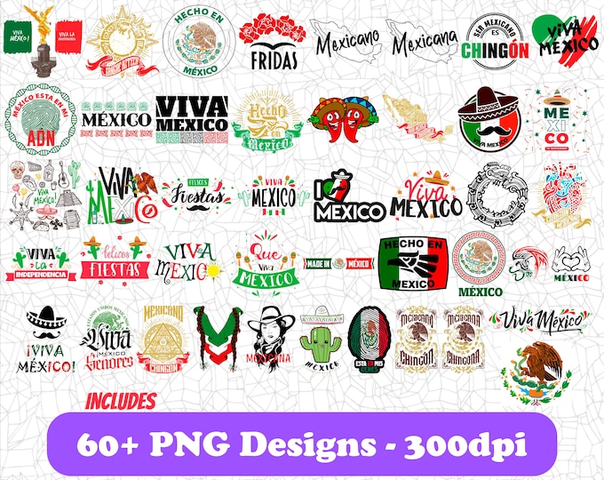 Combo clipart Independencia de México, a color y en blanco y negro ...