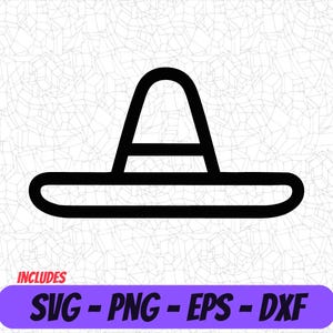 Sombrero SVG Design | Minimalist PNG Logo | Eps Clipart | Cricut Cut ...