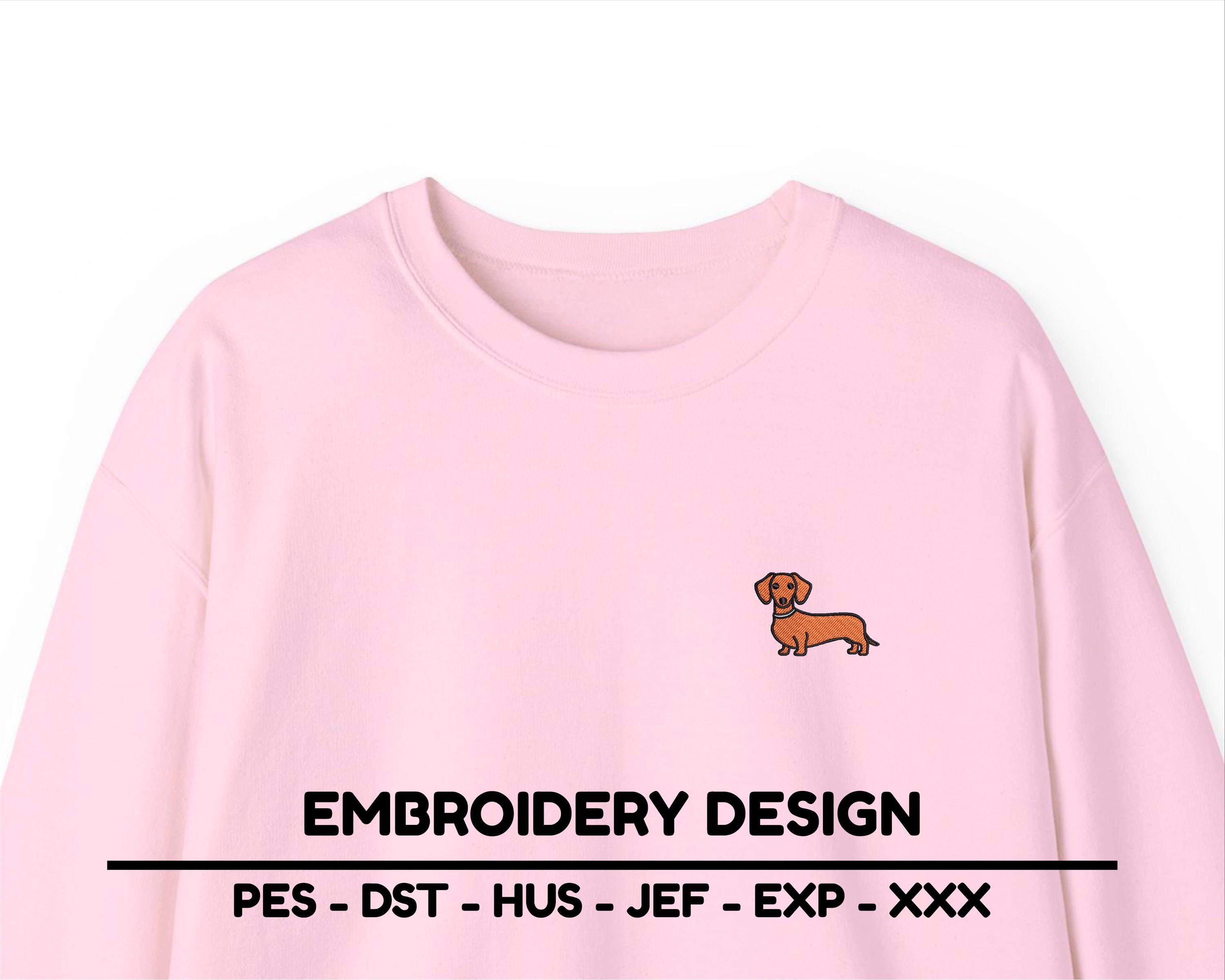 Dachshund Dog Embroidery Design - Cute Mini Wiener Dog Machine ...