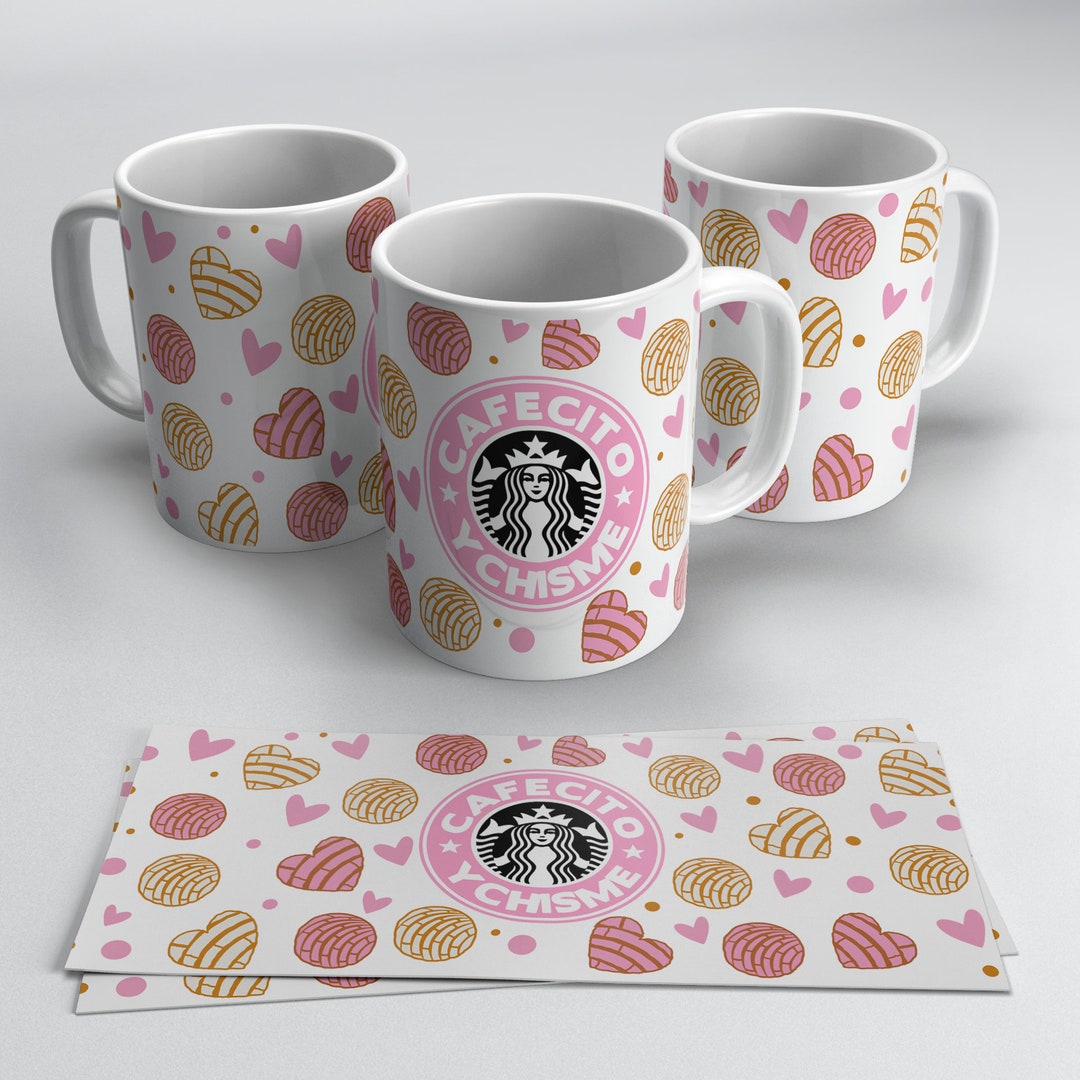 Cafecito y Chisme Mug Design, Diseño de sublimación para tazas de 11oz, 15oz, Diseño de taza de ...