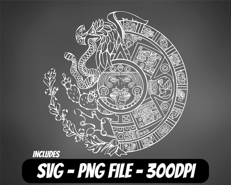 Aztec Calendar SVG | Intricate Mayan Calendar PNG, Eps, DXF ...