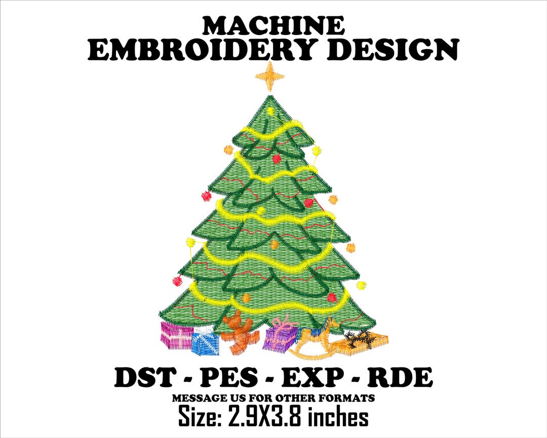 Christmas Tree Embroidery Design, Holiday DST Ricoma File, PES File ...
