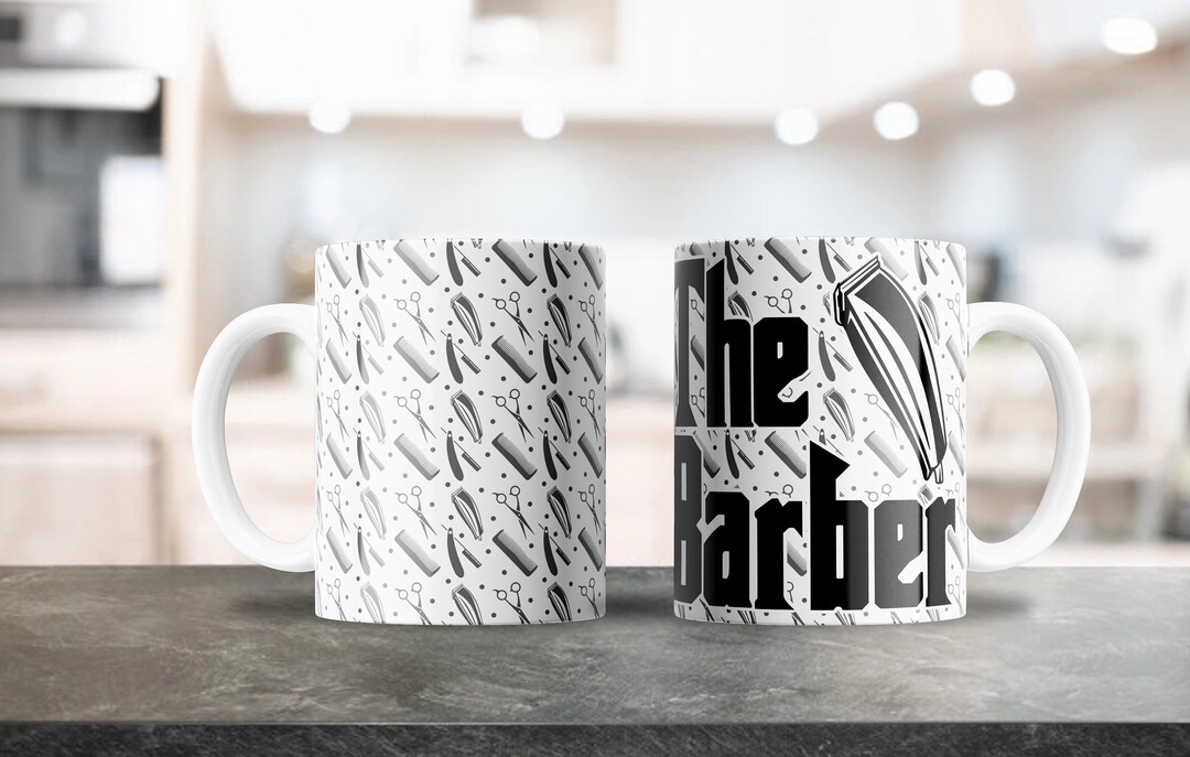 Barbershop Mug Design, Sublimation Design for 11oz, 15oz Mugs, Coffee ...