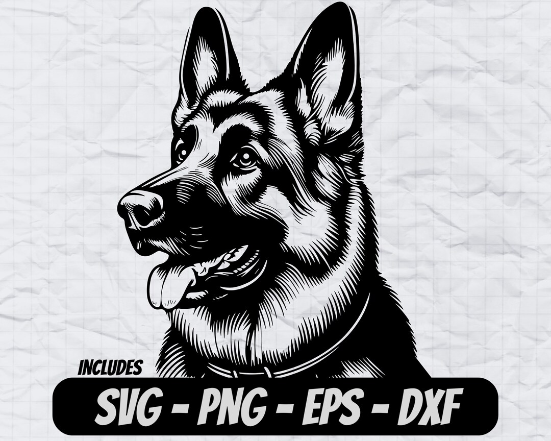 German Shepard Vector | Pet Png Art | Digital Clipart SVG | Eps Design ...