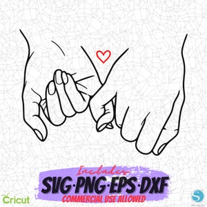 Manos tomadas SVG, archivo de corte, PNG Eps Dxf Clipart digital, ideal ...