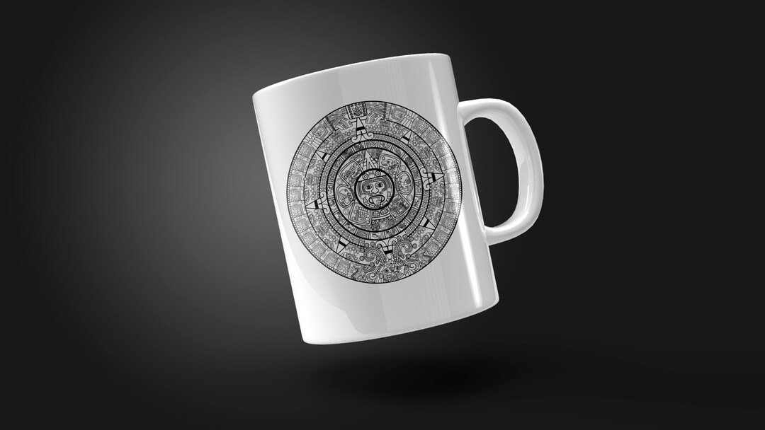 Aztec Calander Mug Design, Sublimation PNG Design, Ceramic Mug Design ...