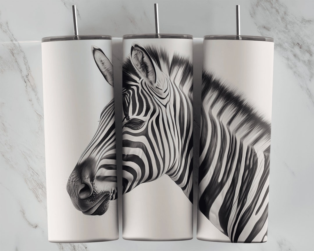 Zebra Tumbler PNG Design for Sublimation - 20oz Skinny Tumbler Digital ...
