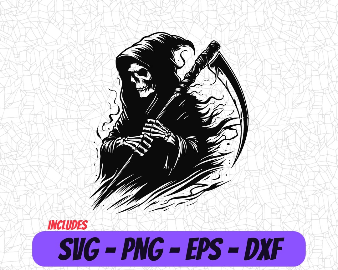 Grim Reaper SVG, Cricut Cut File, Laser Engraving File, Muerte PNG ...