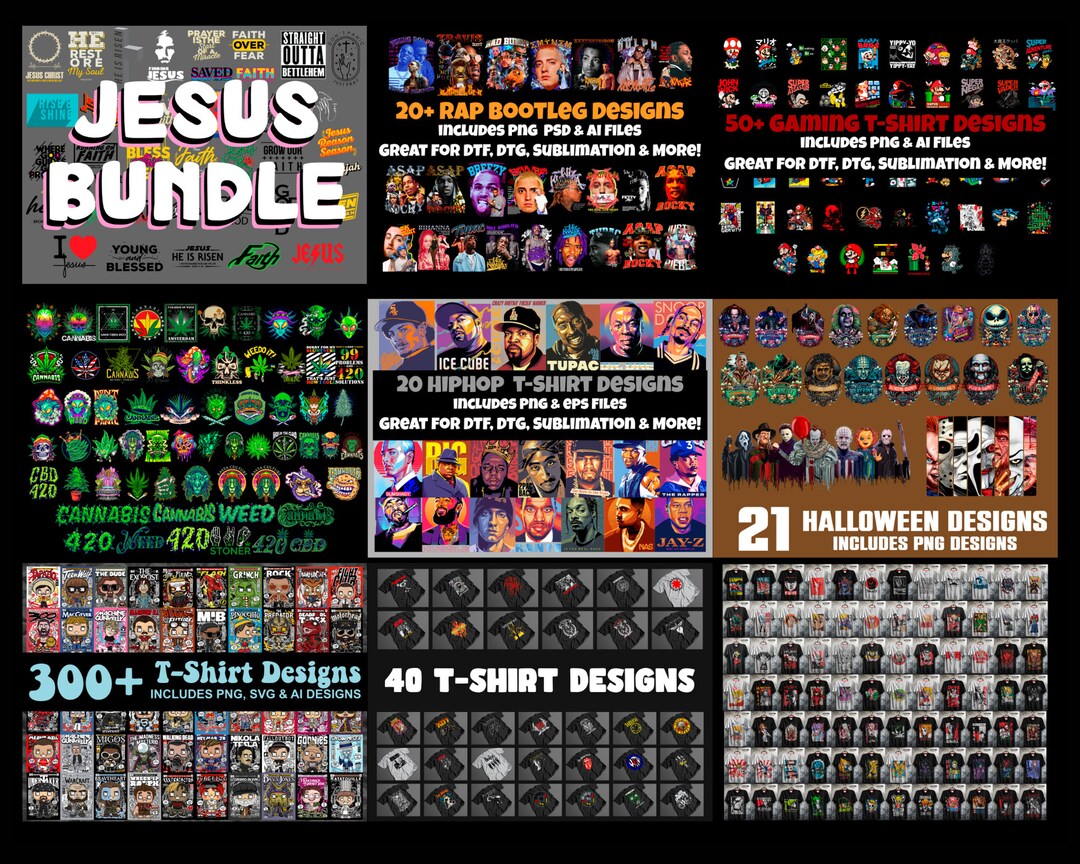 T-shirt Design Mega Bundle, DTF Shirt Design, DTG Artwork, Sublimation ...