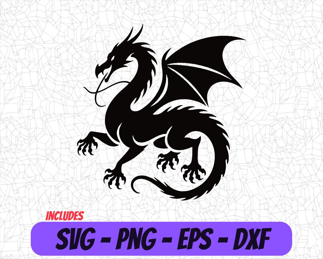 Dragon SVG, Cricut Cut File, Dragon Png Design, Eps File, Dxf Digital ...