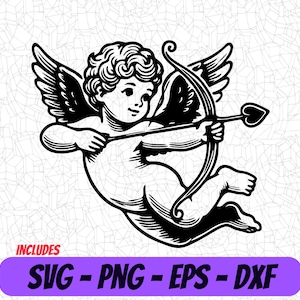 Valentines Day PNG | Cupid SVG Clipart | for Cricut, Stickers ...