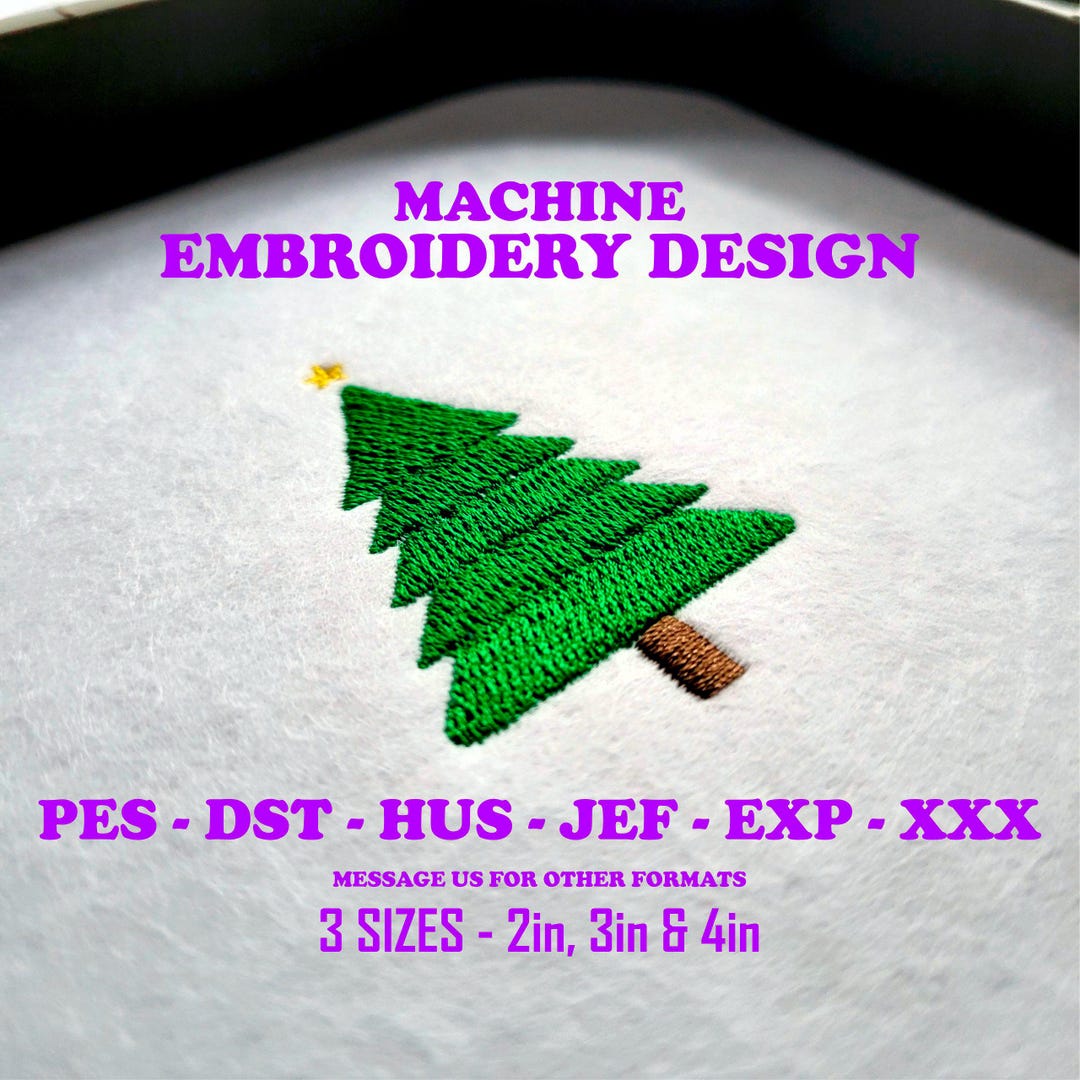Christmas Tree Machine Embroidery Design - Brother Pes File, Ricoma DST ...