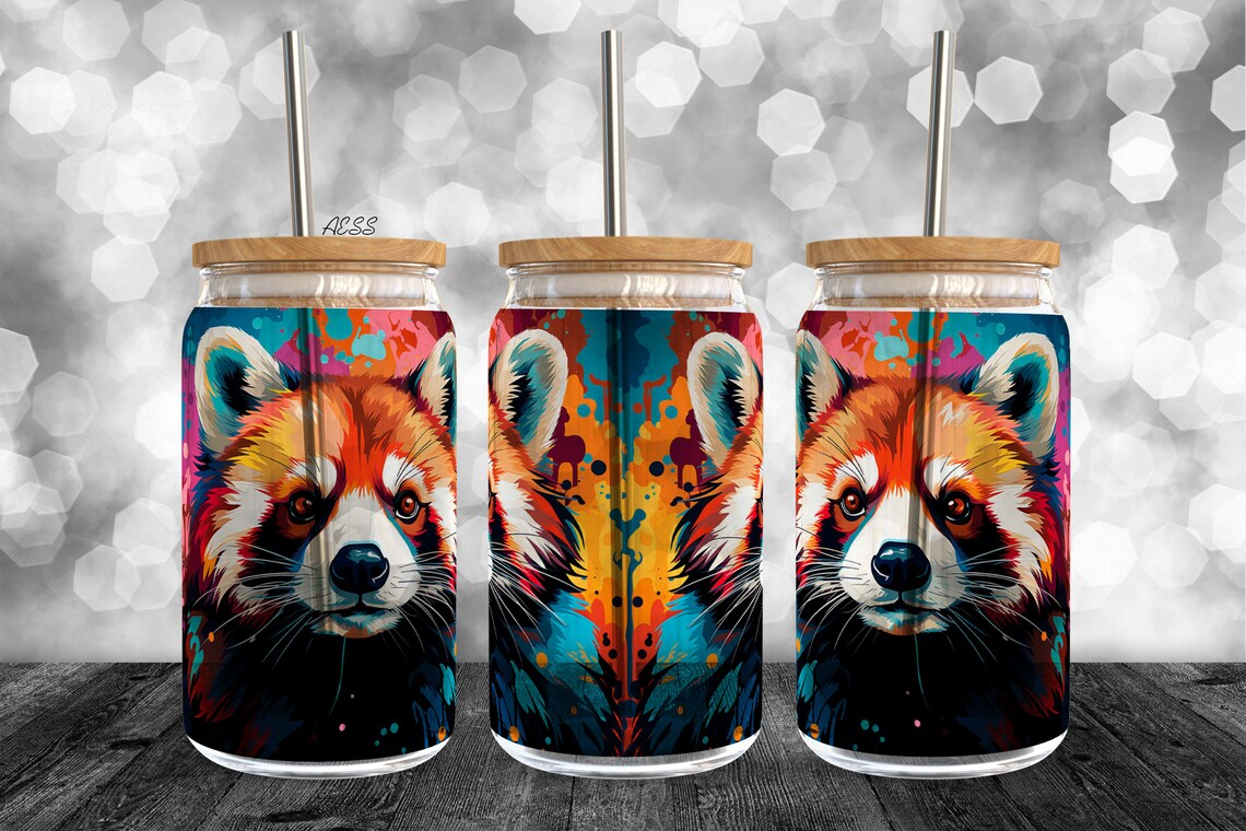 Animal Popart Libbey Glass Can Bundle, Sublimation Designs Wraps, 16oz ...