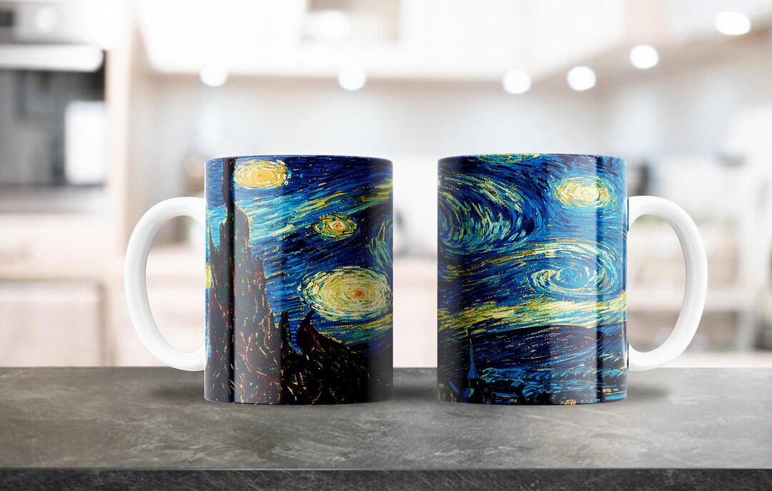 Oil Art Mug Design, Sublimation Design for 11oz, 15oz Mugs, Coffee Mug ...