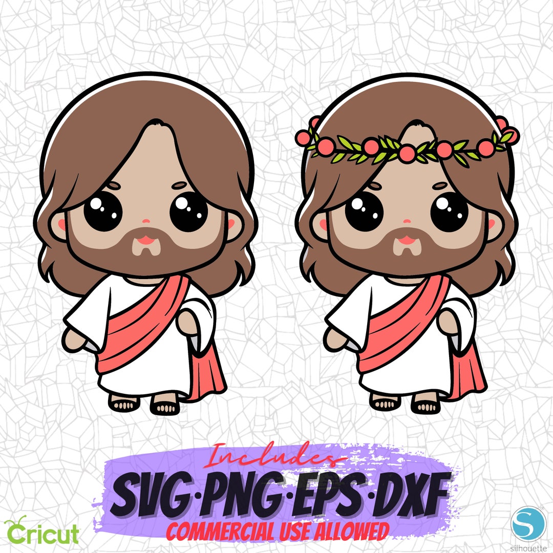 Cute Jesus SVG, Cutting File, Png Eps Dxf Digital Clipart, Great for ...