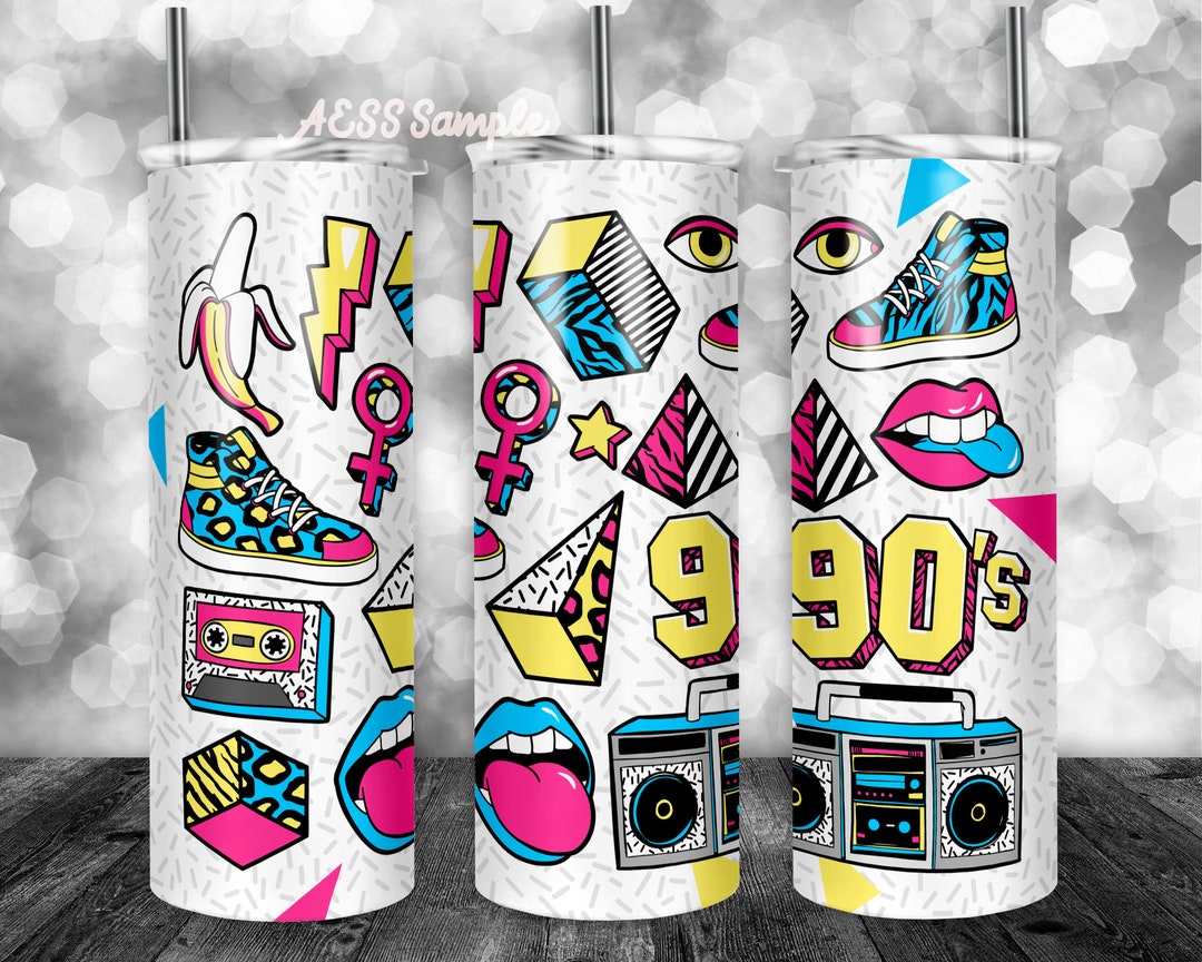 90s Cup Tumbler Design, Design for 20oz Cup, Tumbler Wrap, Tumbler Image, Good for Sublimation ...