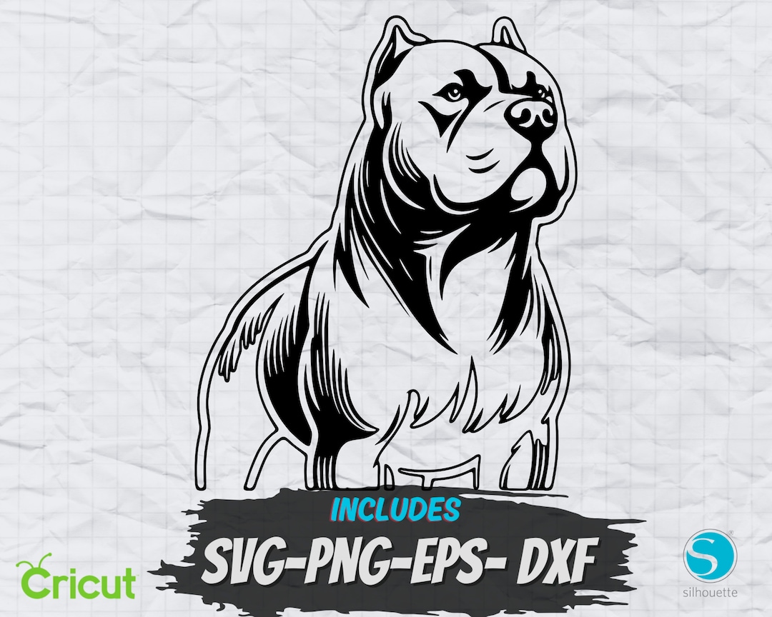 Pitbull Dog Vector | Pet Png Art | Digital Clipart SVG | Eps Design ...