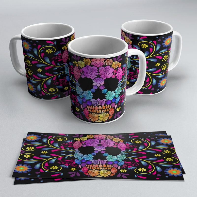 Skull Pattern Coffee Mug - Etsy