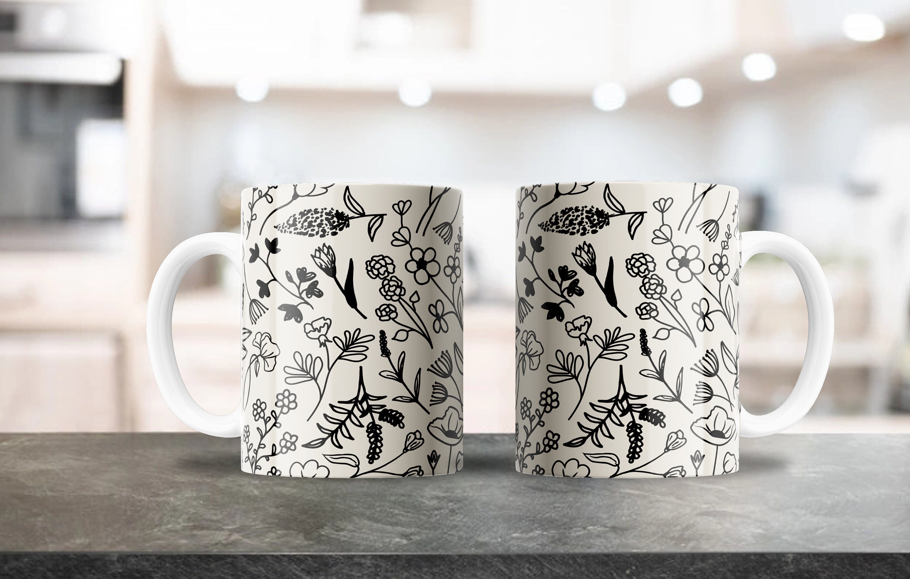 Flower Mug Design Sublimation Design for 11oz 15oz Mugs - Etsy