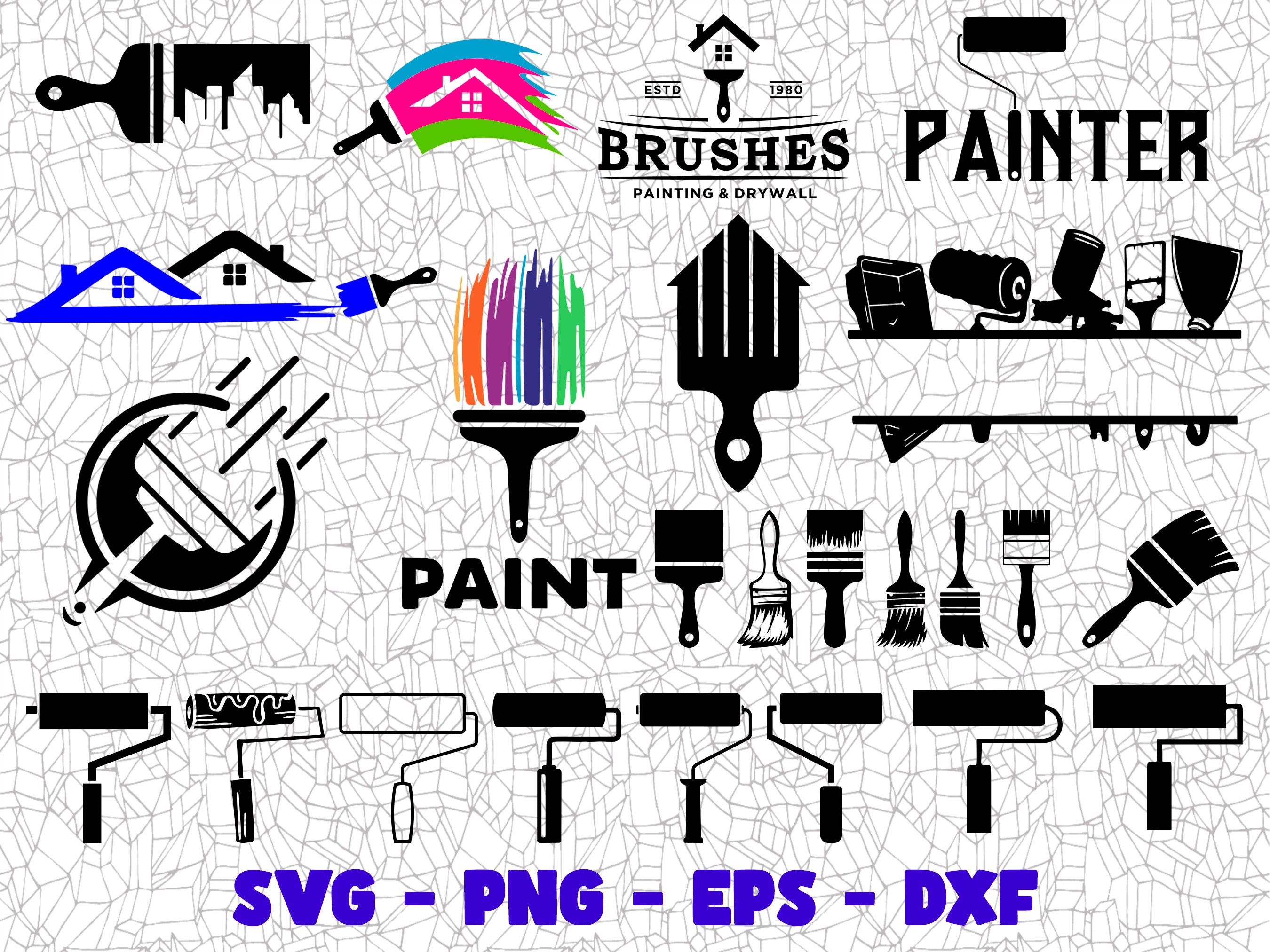 Painter SVG, Cutting File, Png Eps Dxf Digital Clipart, Great for Viny ...