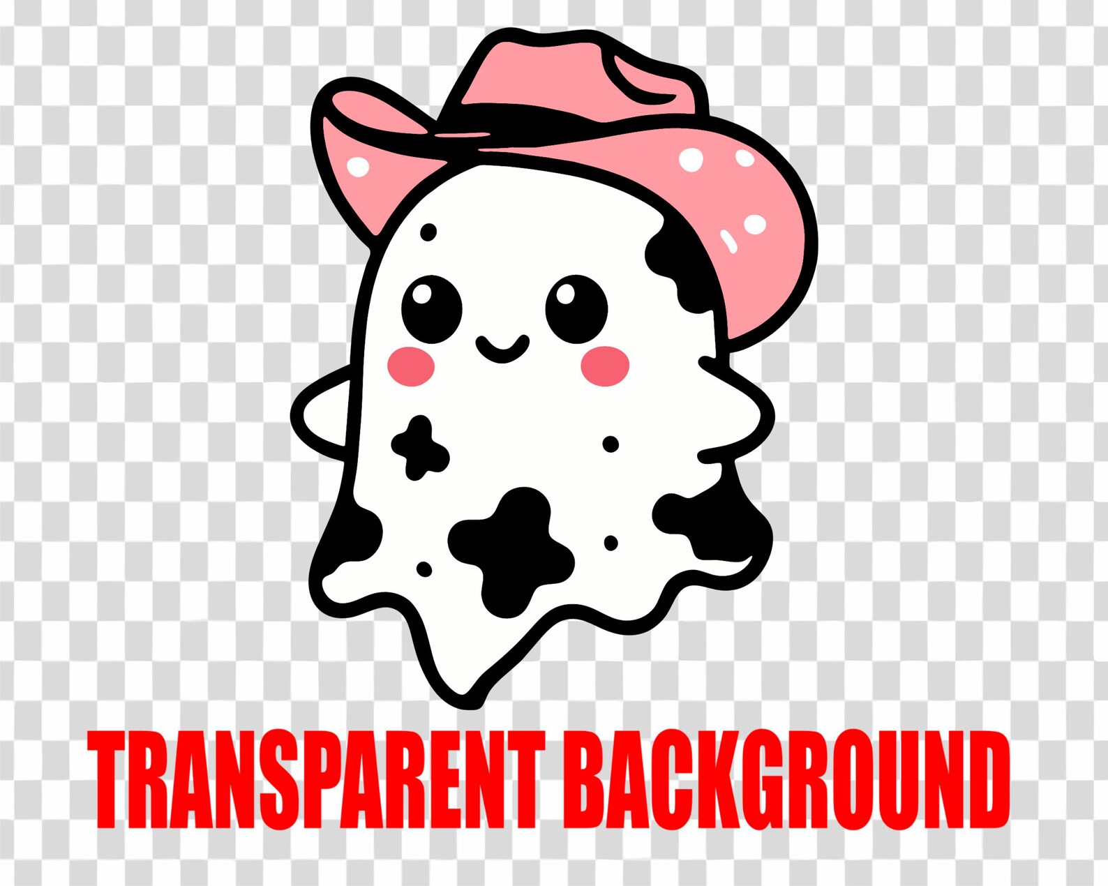 Cow-print Ghost SVG | Cute Ghost With Cowboy Hat PNG, Eps, DXF ...