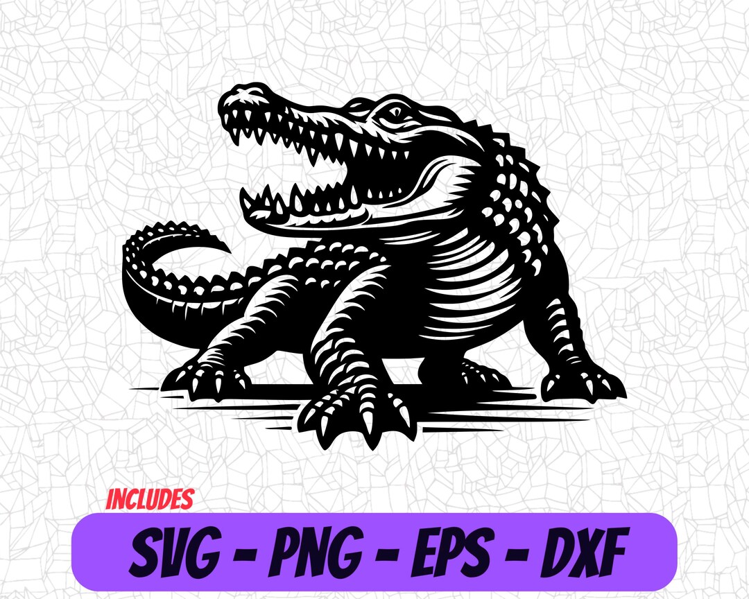 Crocodile SVG Design for T-shirts, Stickers, Mugs & More - Swamp PNG ...